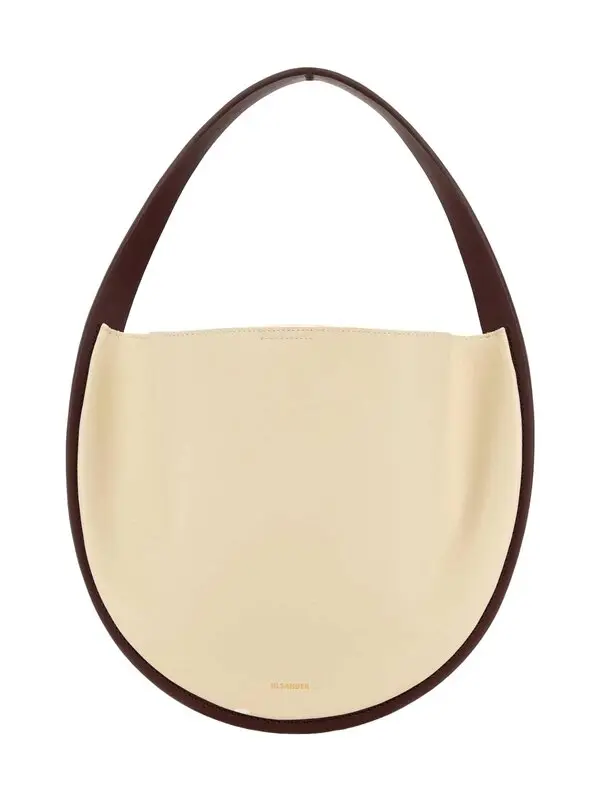 JIL SANDER Leather Pivot Shoulder Bag - White