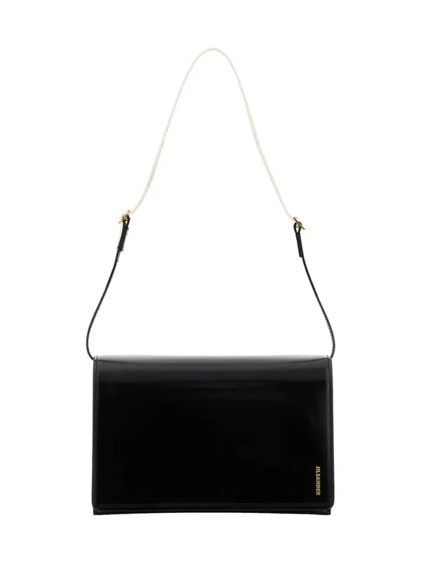 JIL SANDER Leather Small File Shoulder Bag - Black