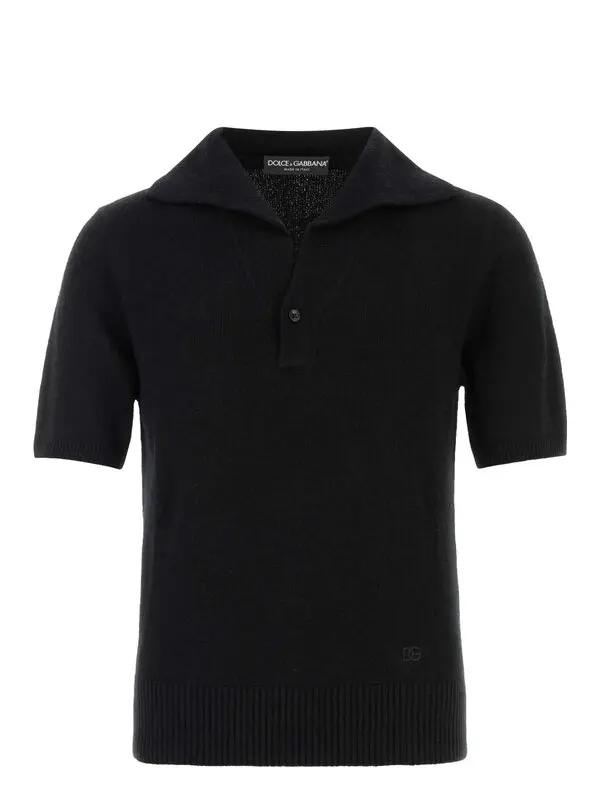 Dolce & Gabbana Cotton Blend Polo Shirt - Black