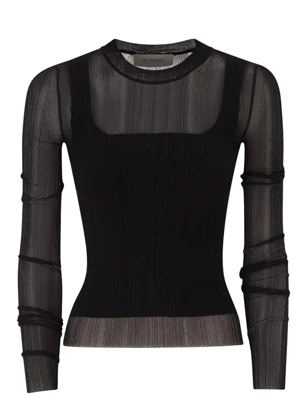 Sportmax Trompe L'oeil Viscose Jumper - Black