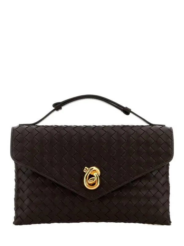 Bottega Veneta Dark Leather Knot Lock Handbag - Brown