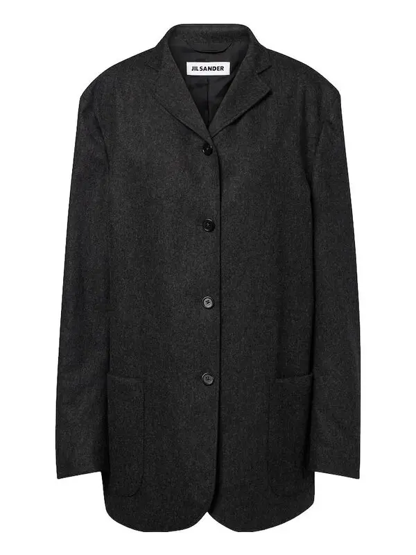 JIL SANDER Wool Flannel Jacket - Grey
