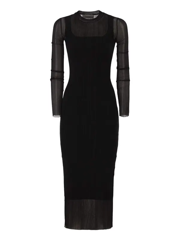 Sportmax Spxcaro Short-sleeved Dress In Stretch Viscose - Black