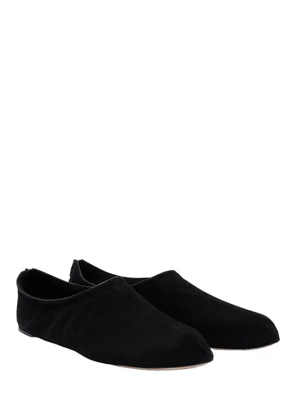 THE ROW Stellene Suede Slip-on Shoes - Black