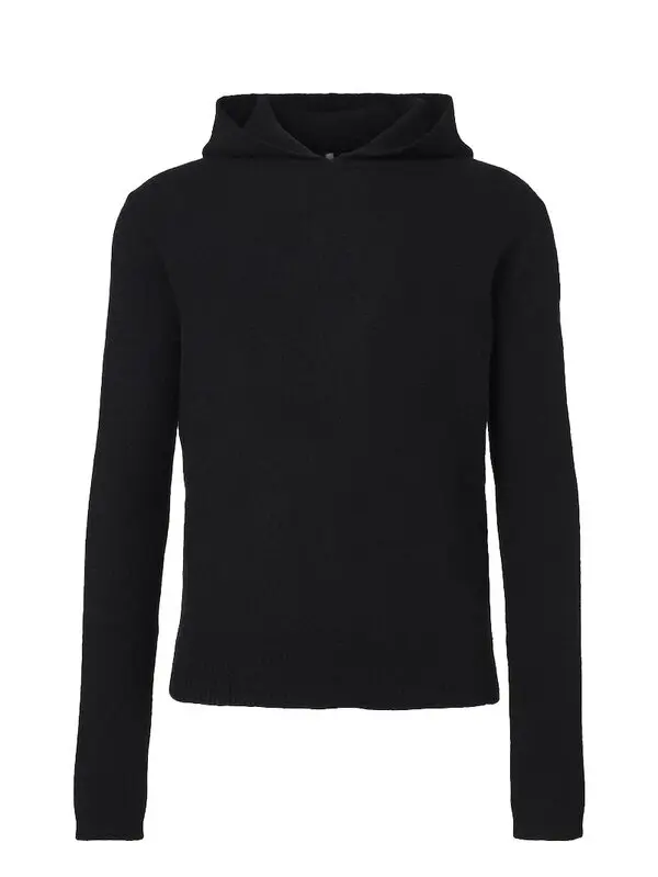 Rick Owens Knitted Cashmere-blend Hoodie - Black
