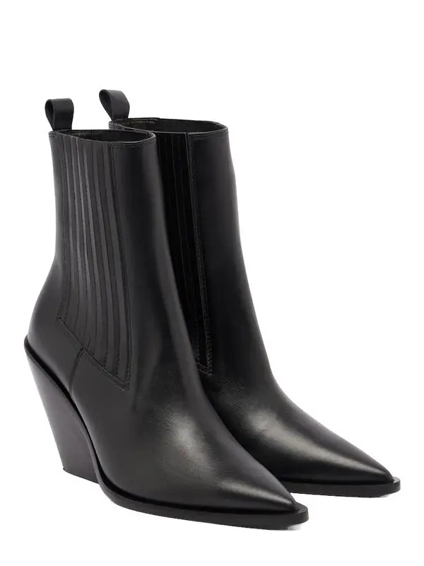 SOULIERS MARTINEZ Vegas Leather Ankle Boots - Black