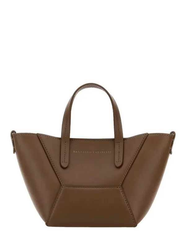 Brunello Cucinelli Mid Leather Handbag - Brown