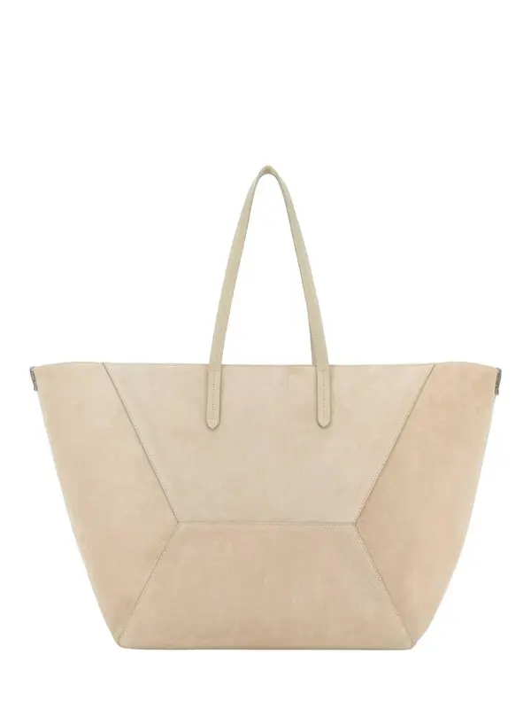 Brunello Cucinelli Sand Suede Shopping Bag - Brown