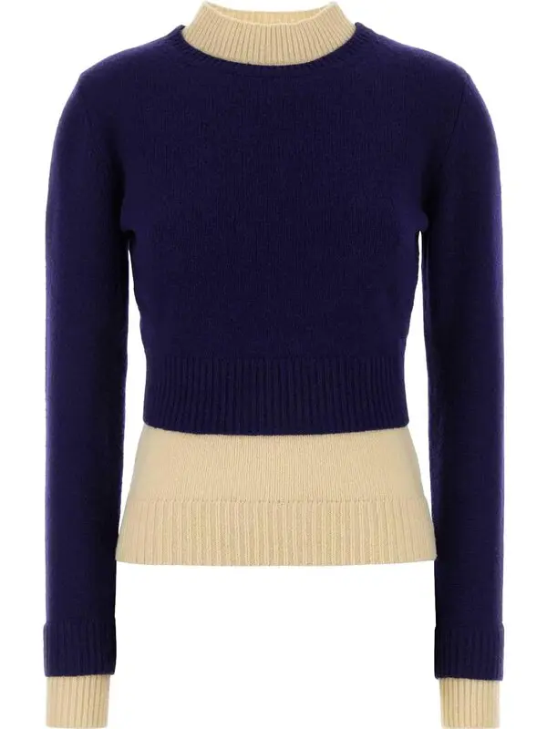JIL SANDER Wool Blend Sweater - Blue