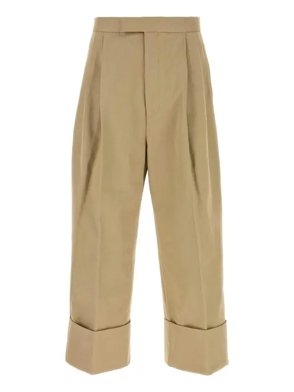 Thom Browne Beige Cotton Wide-leg Pant - Brown