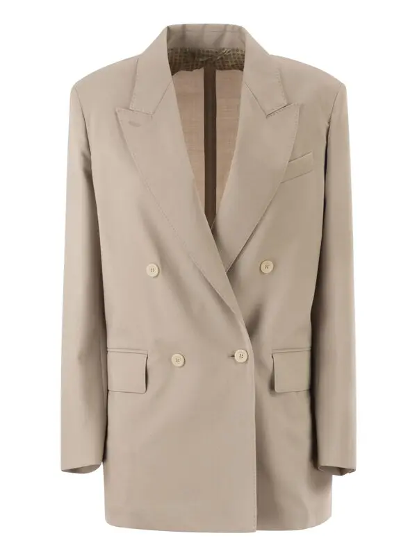 Max Mara Mitico Wool, Mohair, And Silk Double-breasted Blazer - Cream