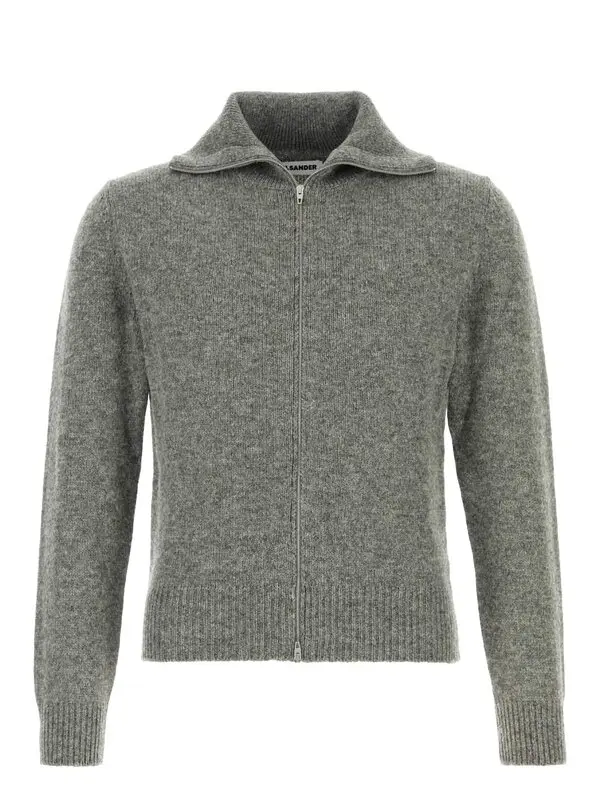 JIL SANDER Wool Blend Cardigan - Gray