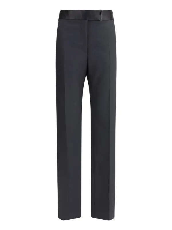TOM FORD Wool And Silk Trousers - Black