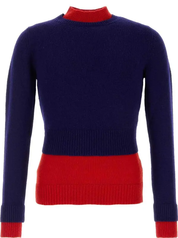 JIL SANDER Two-tone Wool Blend Sweater - Multicolor