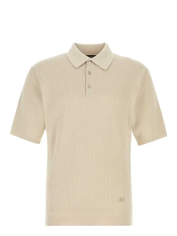 Dolce & Gabbana Sand Cotton Polo Shirt - Brown