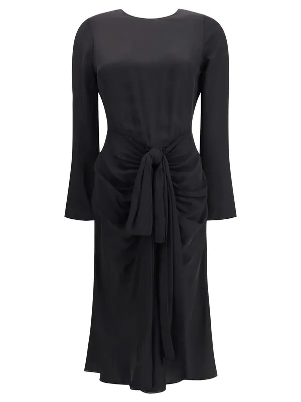 Alaïa Draped Viscose Dress - Black