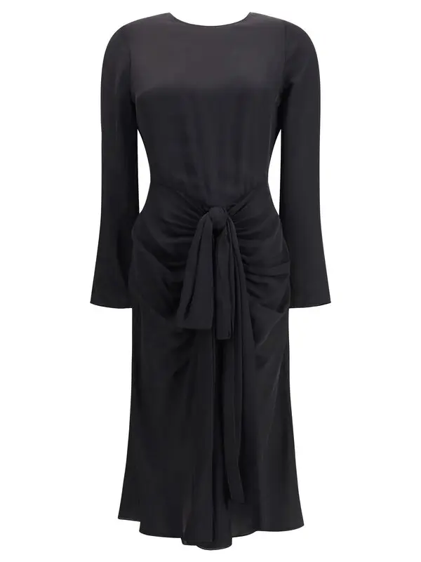 Alaïa Draped Viscose Dress - Black