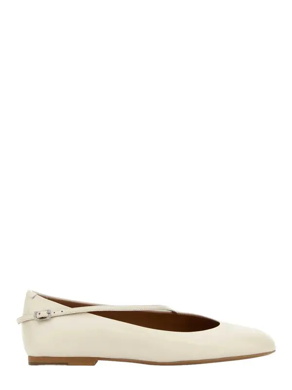 JIL SANDER Leather Elyss Ballerinas - White