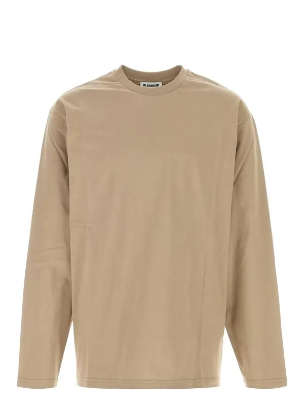 JIL SANDER Camel Cotton T-shirt - Brown