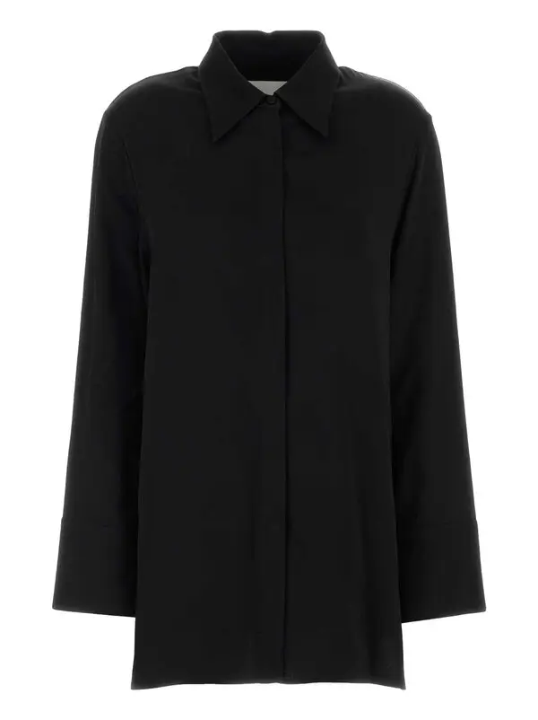 JIL SANDER Satin Oversize Shirt - Black