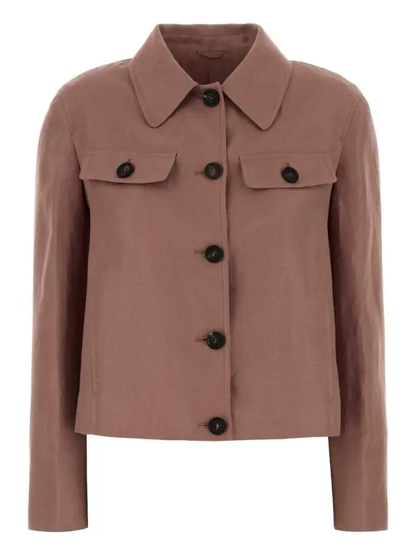 Brunello Cucinelli Antiqued Linen Jacket - Pink