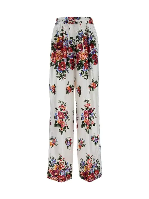 Dolce & Gabbana Printed Twill Wide-leg Pant - Multicolor