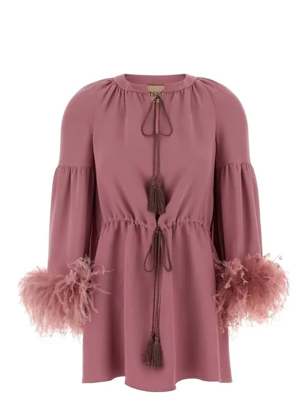 Valentino Garavani Antiqued Crepe Couture Blouse - Pink