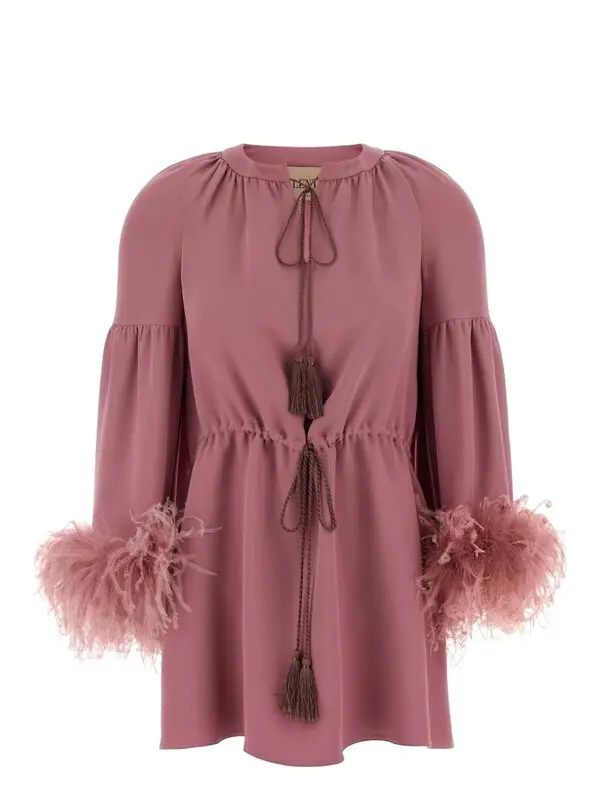 Valentino Garavani Antiqued Crepe Couture Blouse - Pink