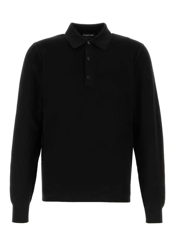 TOM FORD Silk Blend Polo Shirt - Black