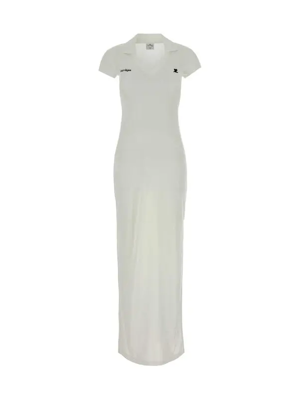 COURREGES Polyester Polo Dress - White