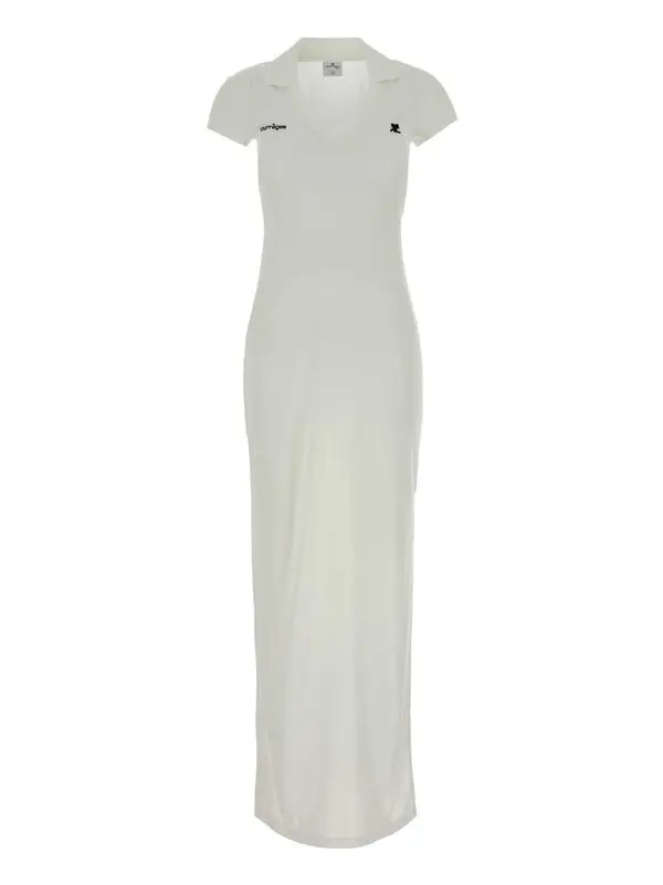 COURREGES Polyester Polo Dress - White