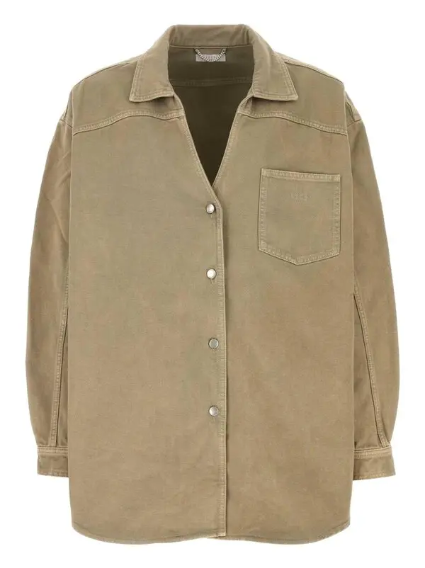 1989 STUDIO Army Denim Oversize Shirt - Green