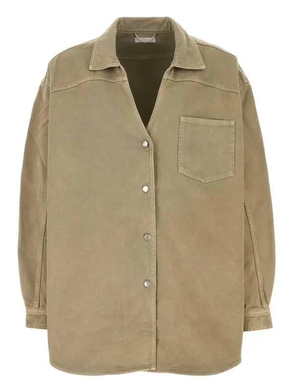 1989 STUDIO Army Denim Oversize Shirt - Green