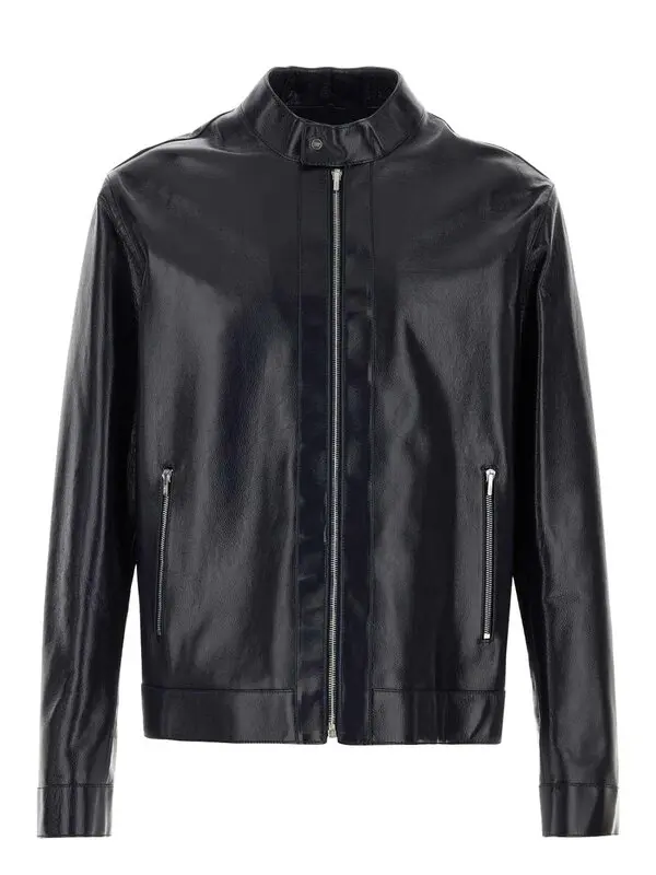 Fendi Midnight Leather Jacket - Blue
