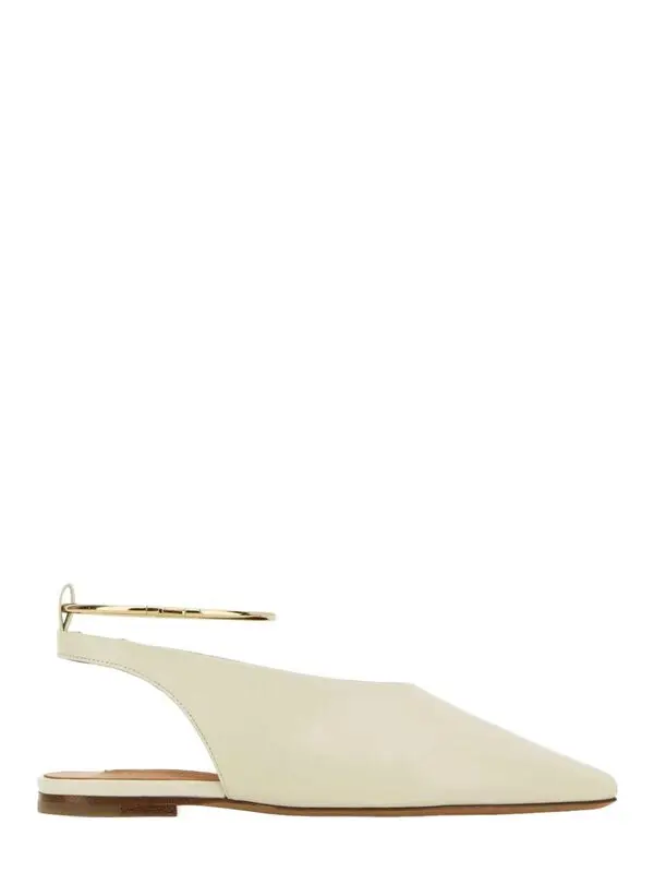 JIL SANDER Ivory Leather Ballerinas - White