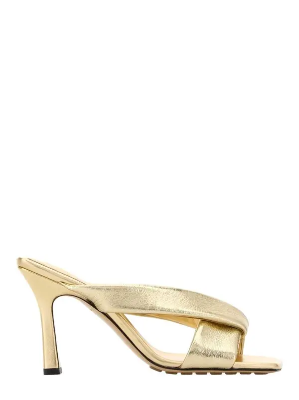 Bottega Veneta Leather Niva Mules - Gold