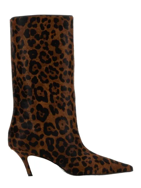 Amina Muaddi Printed Calf Hair Fiona Boots - Multicolor