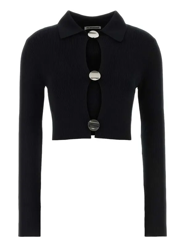 JIL SANDER Wool Cardigan - Black