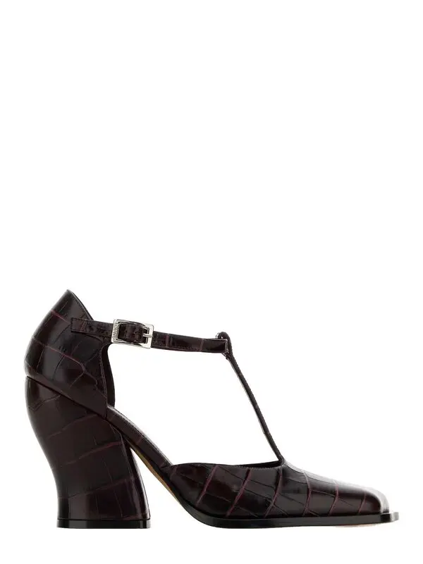 Loewe Burgundy Leather Onda Pumps - Red