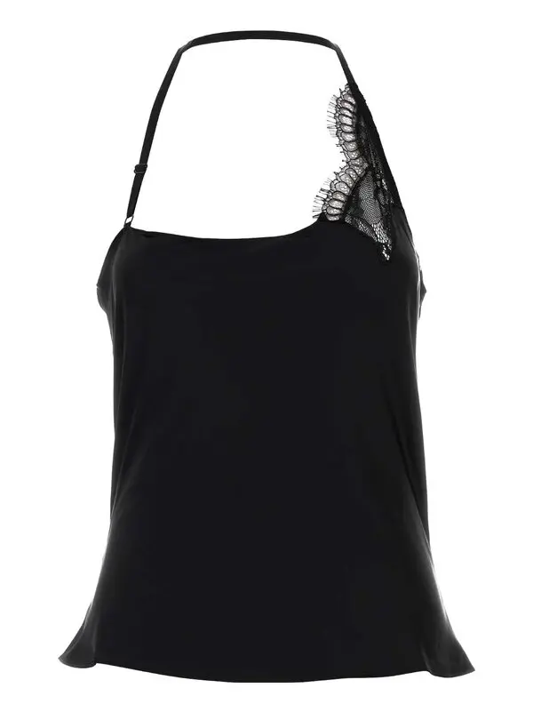 COURREGES Stretch Satin Top - Black