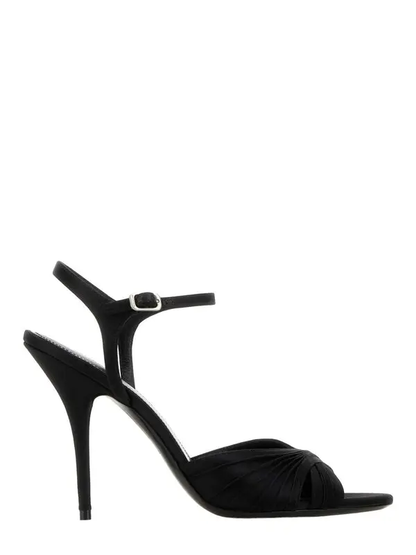 Balenciaga Satin Dynastie Sandals - Black