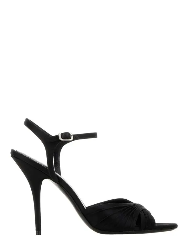 Balenciaga Satin Dynastie Sandals - Black