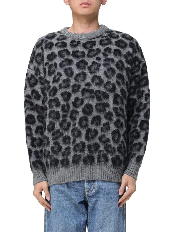 Bottega Veneta Wool Animal Print Sweater - Gray