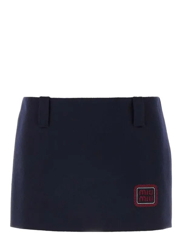 Miu Miu Wool Blend Mini Skirt - Blue