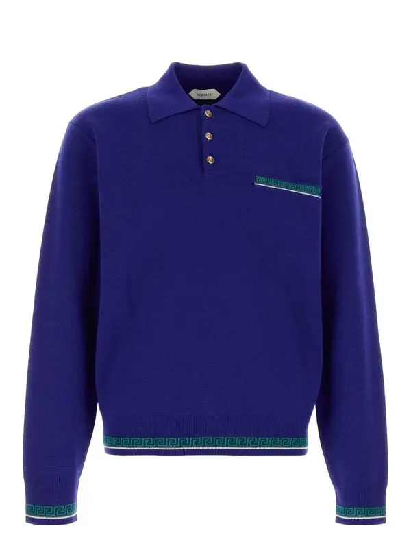 Versace Knit Sweater Greca Tipping - Multicolor