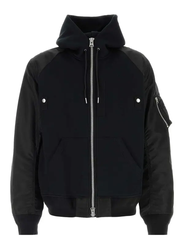 Sacai Cotton Blend Sweatshirt - Black
