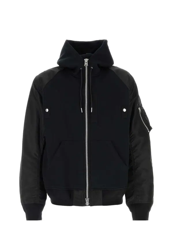Sacai Cotton Blend Sweatshirt - Black