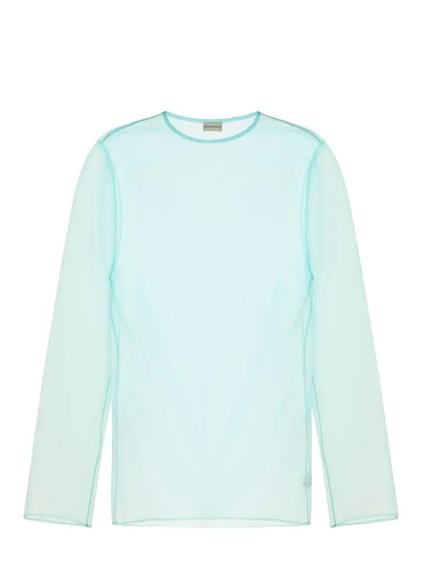 Dries Van Noten Light Organza Camille Top - Blue