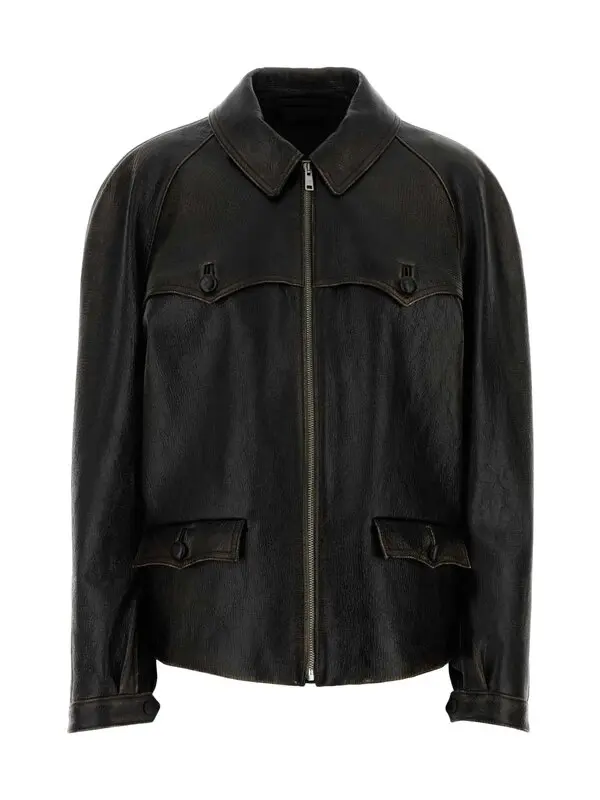 Prada Leather Jacket - Black