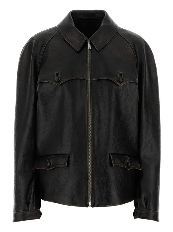 Prada Leather Jacket - Black